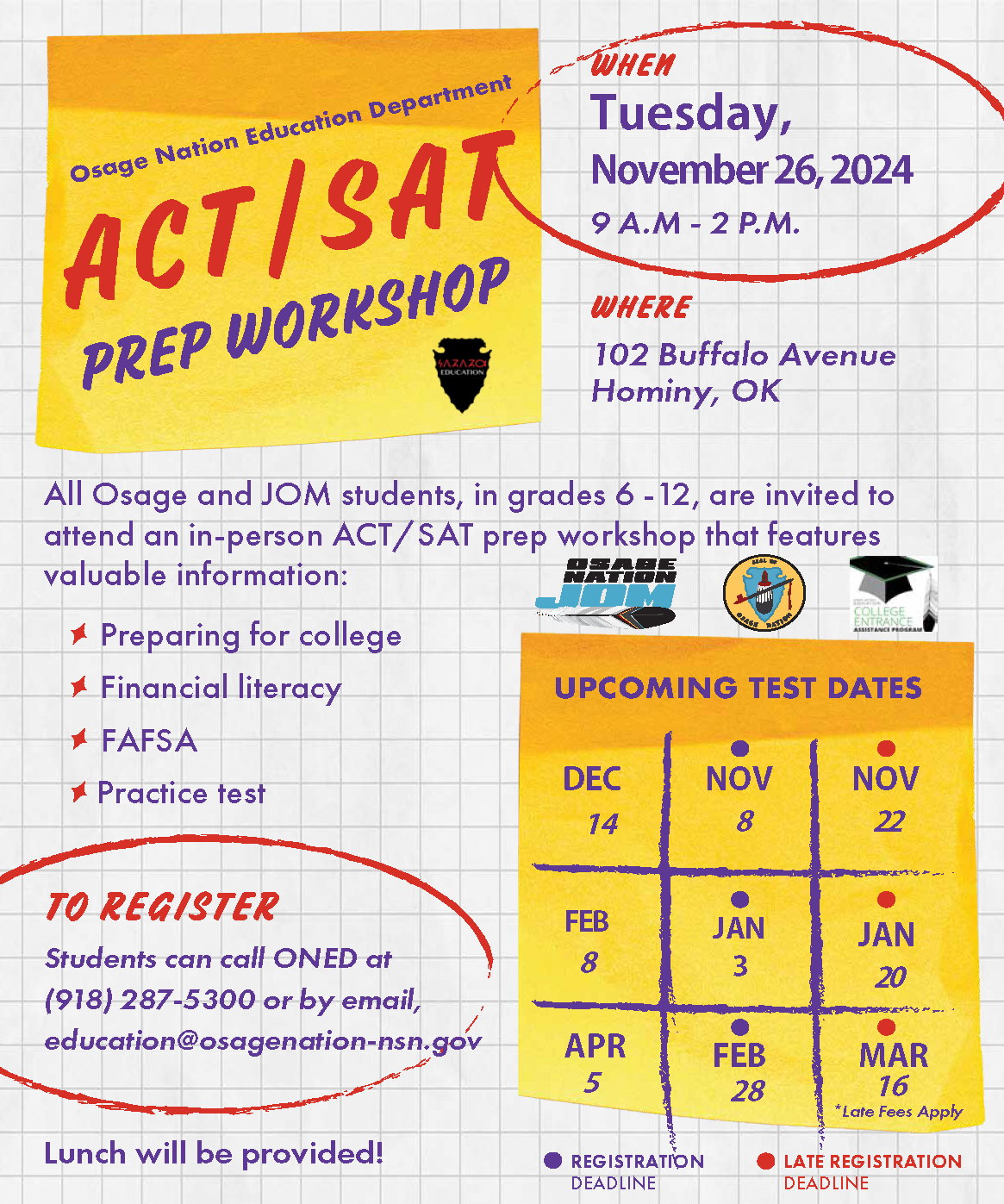 ONED ACT/SAT Prep Workshop | Osage Nation